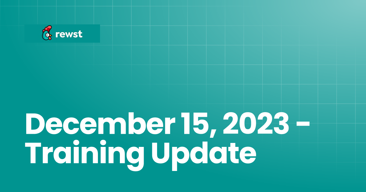 December 15, 2023 - Training Update | Rewst Documentation